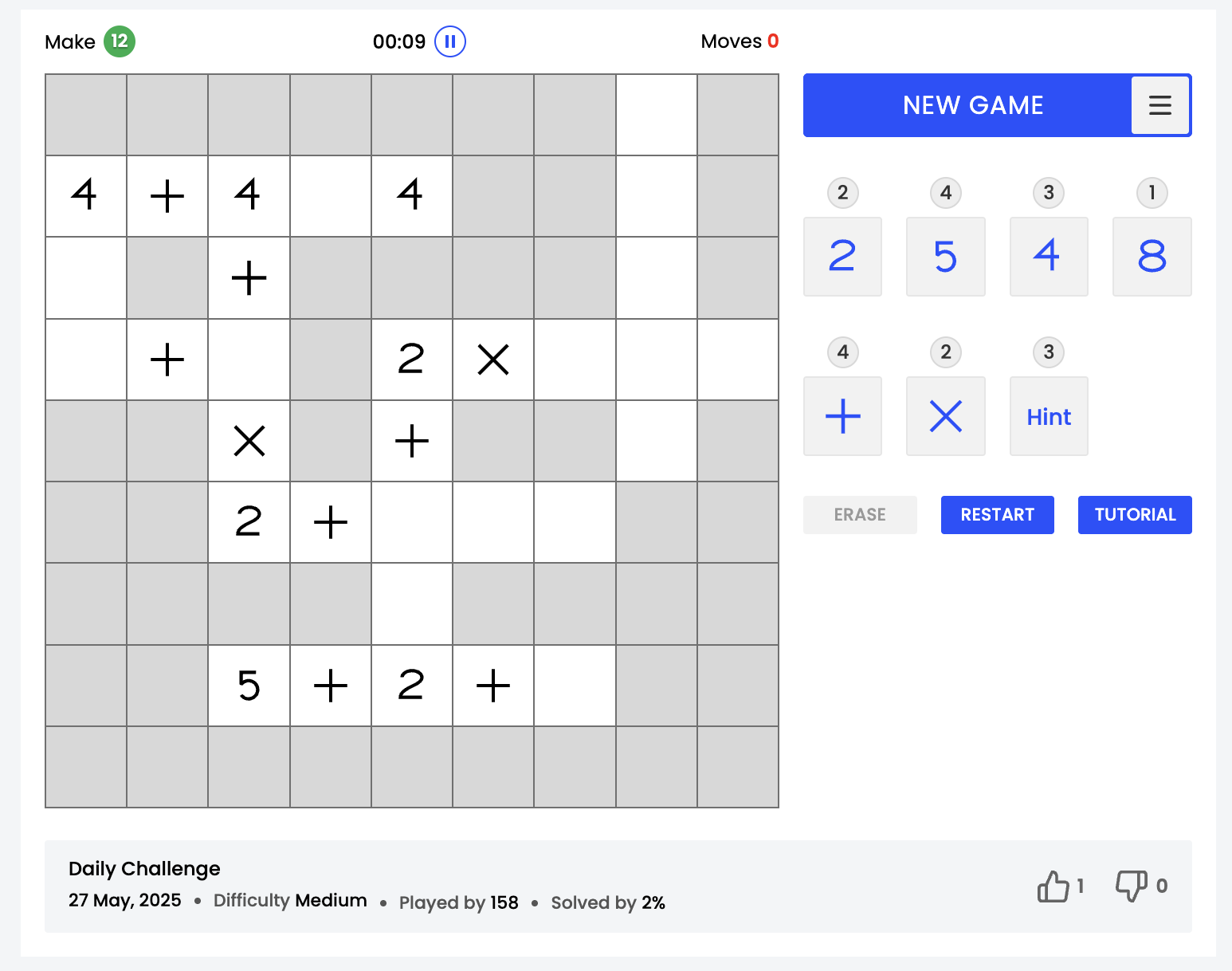 Play Crossbit - Daily Math Puzzle | MathUp